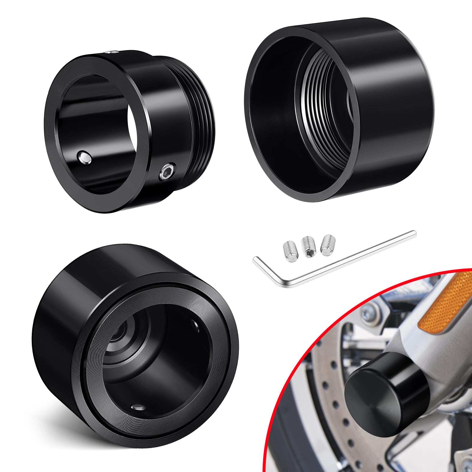 Amazon.com: Benlari Upgraded Front Axle Nut Covers, CNC Stealthy Black ...