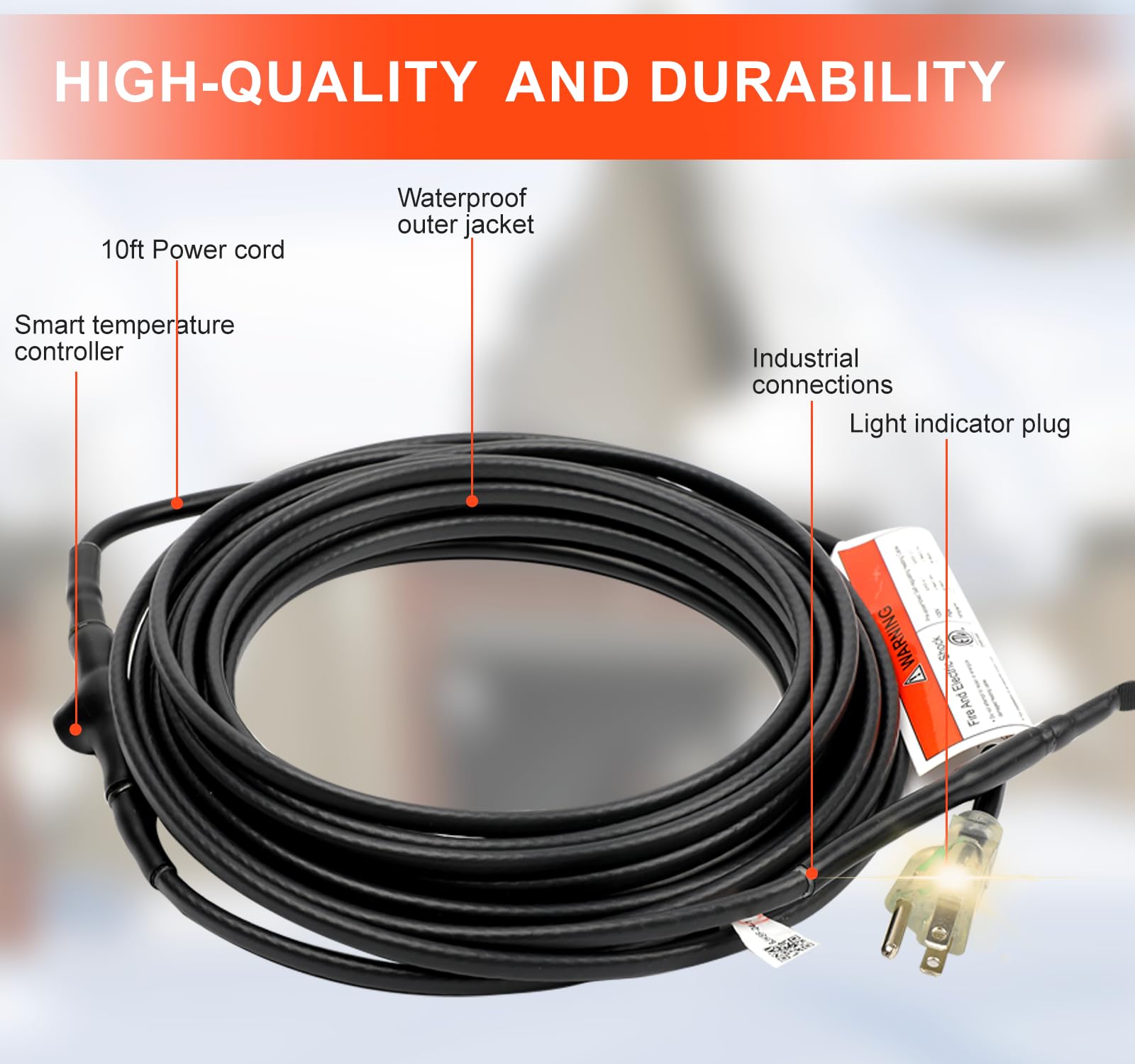 Snapklik.com : HEATIT 6ft Roof And Gutters Heating Cable