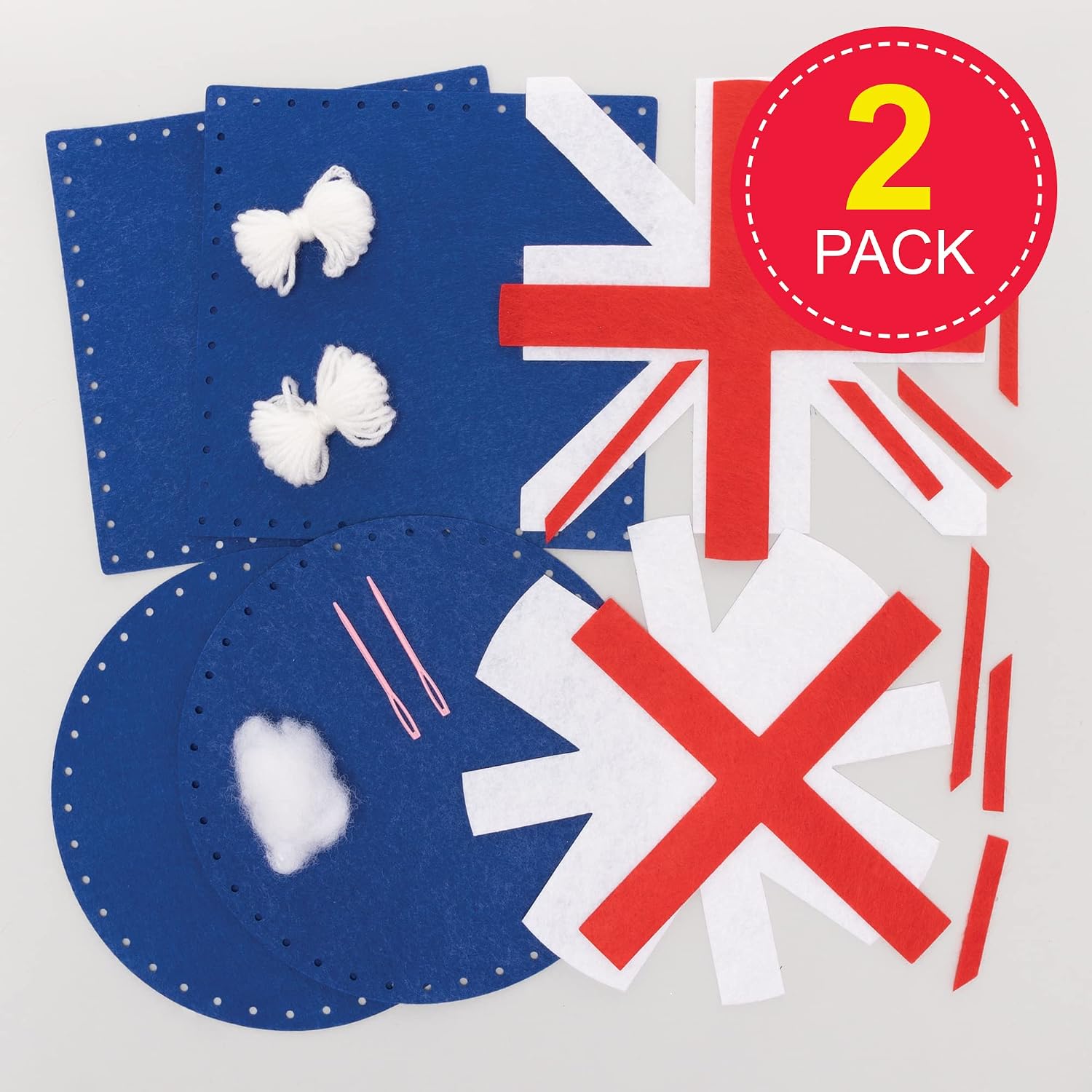 Baker Ross Make Your Own Union Jack Cushion Sewing Kit for Kids Aged 5 ...