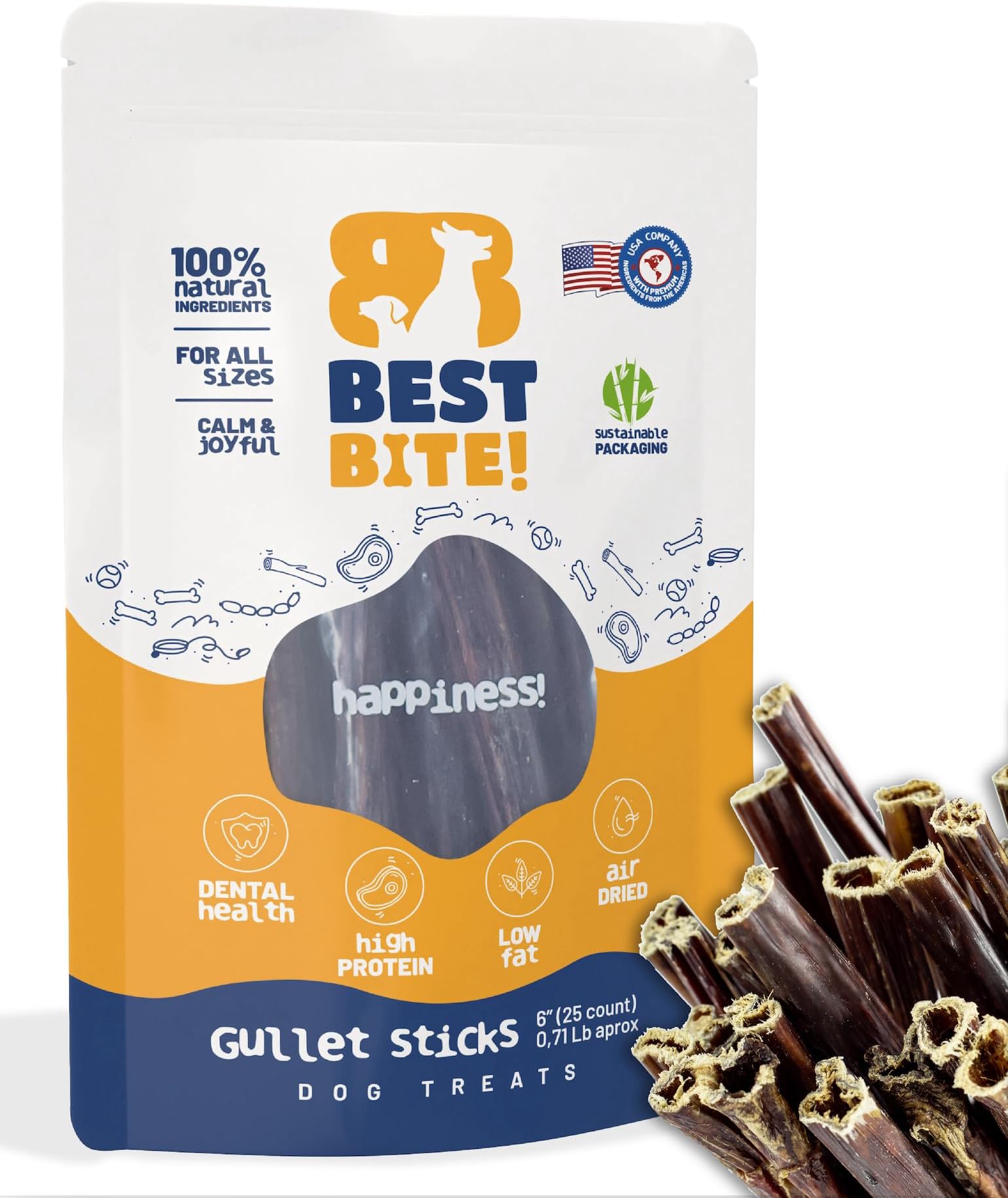 Amazon.com : Best Bite! 6" Gullet Sticks for Dogs (25-Pack) – All ...