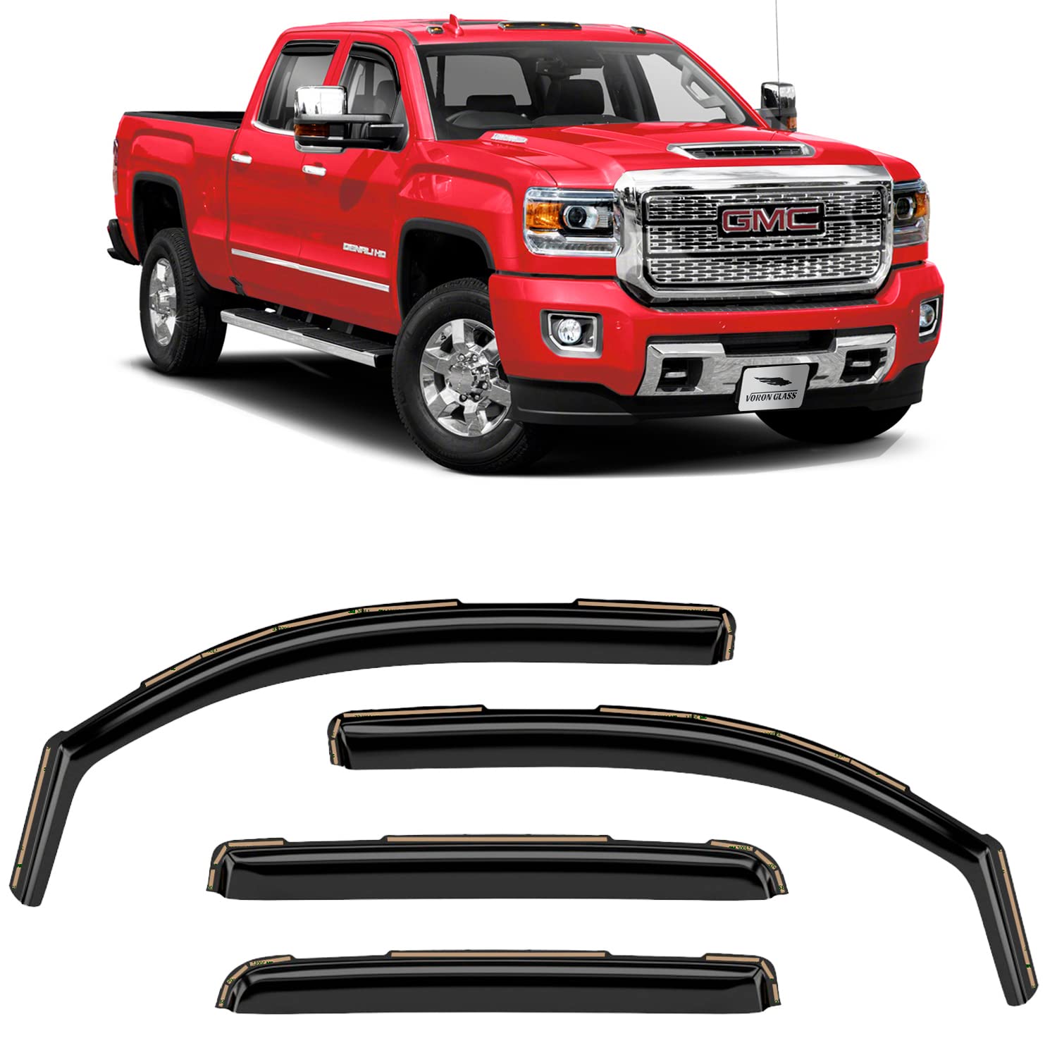 Amazon.com: Voron Glass in-Channel Extra Durable Rain Guards for Trucks ...