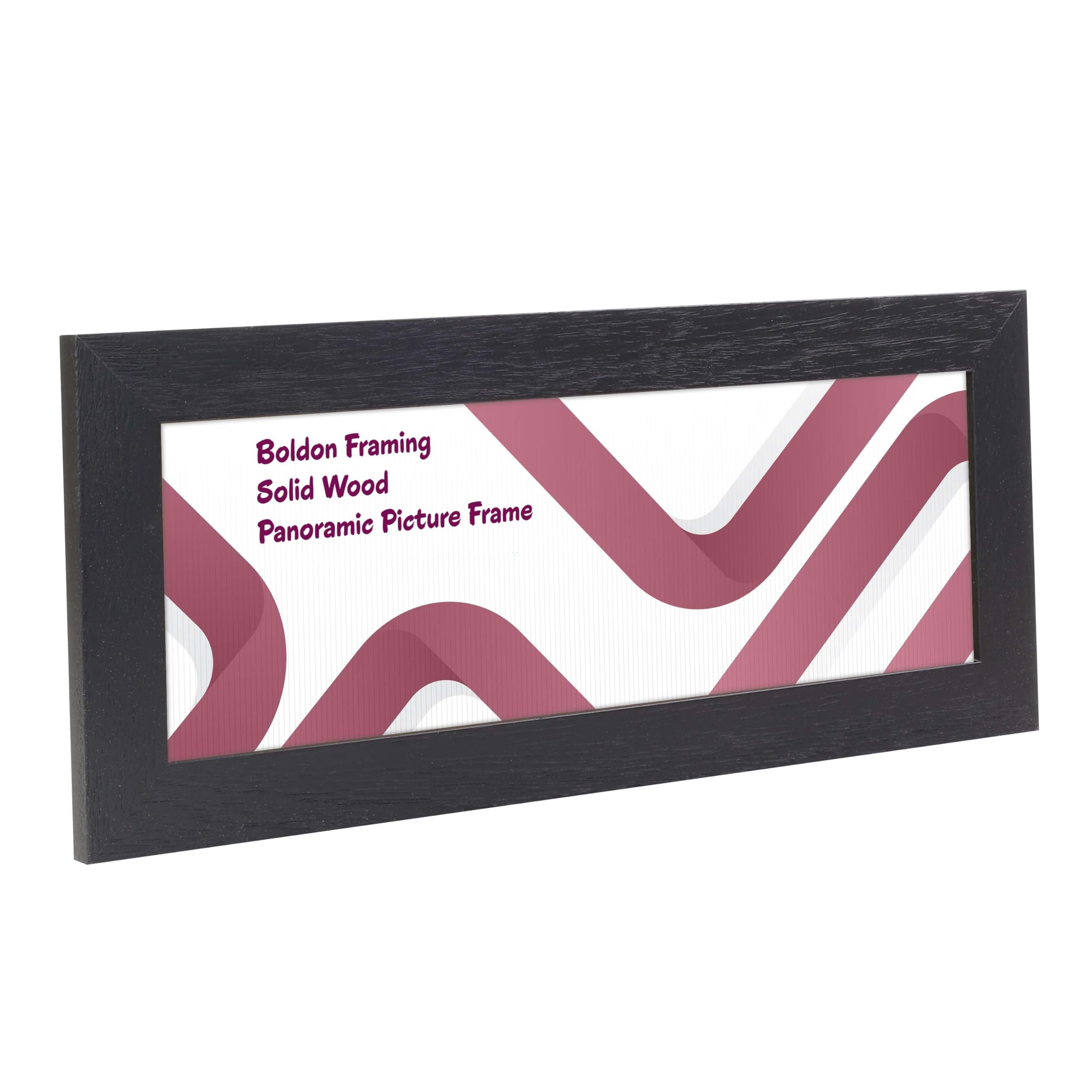 Boldon - Black 18x8" Solid Wood Panoramic Sizes Picture Frames Photo ...