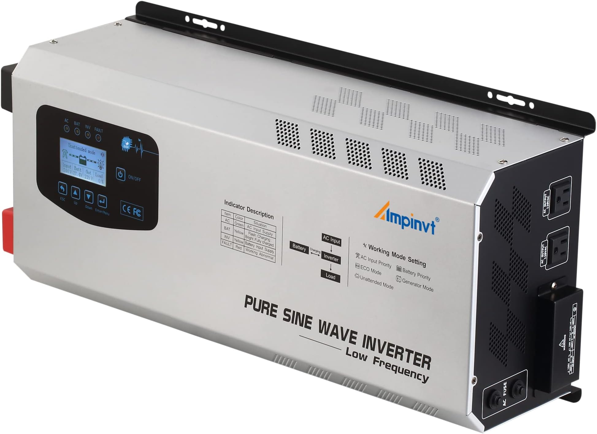 Amazon.com: Ampinvt 5000W Peak 15000watts Pure Sine Wave Power Inverter ...