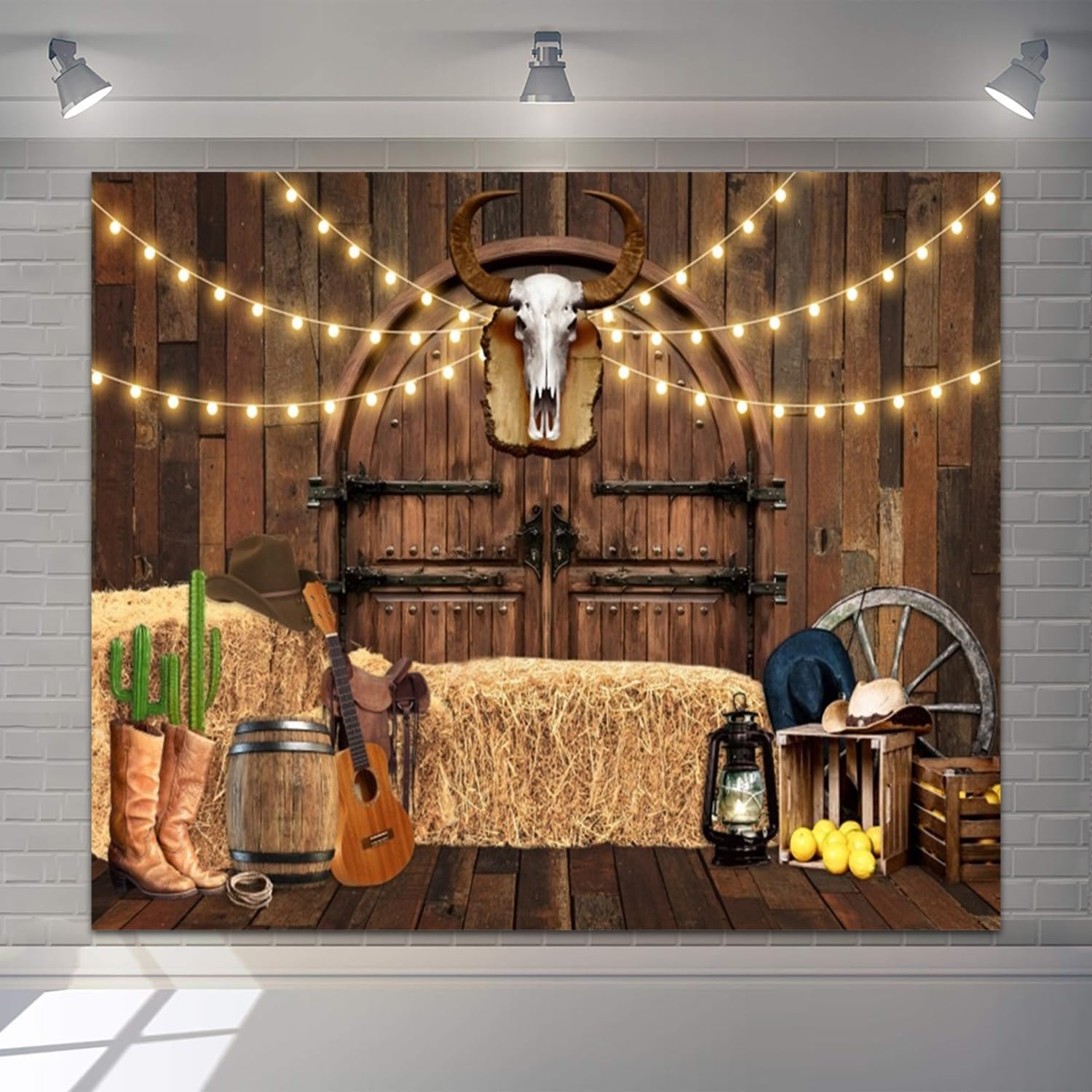 Amazon.com : hraiufc Western Cowboy Barn Backdrop 10x8ft Western Party ...