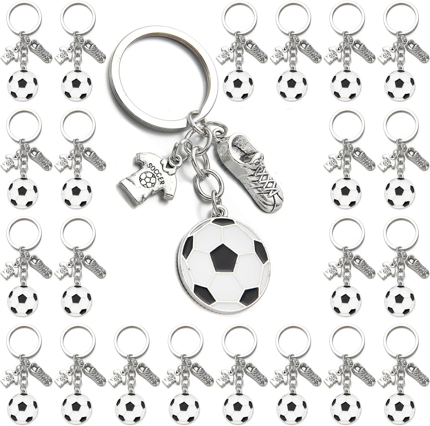 Amazon.com: PHAETON 20PCS Soccer Ball Keychains Football Key Chain ...