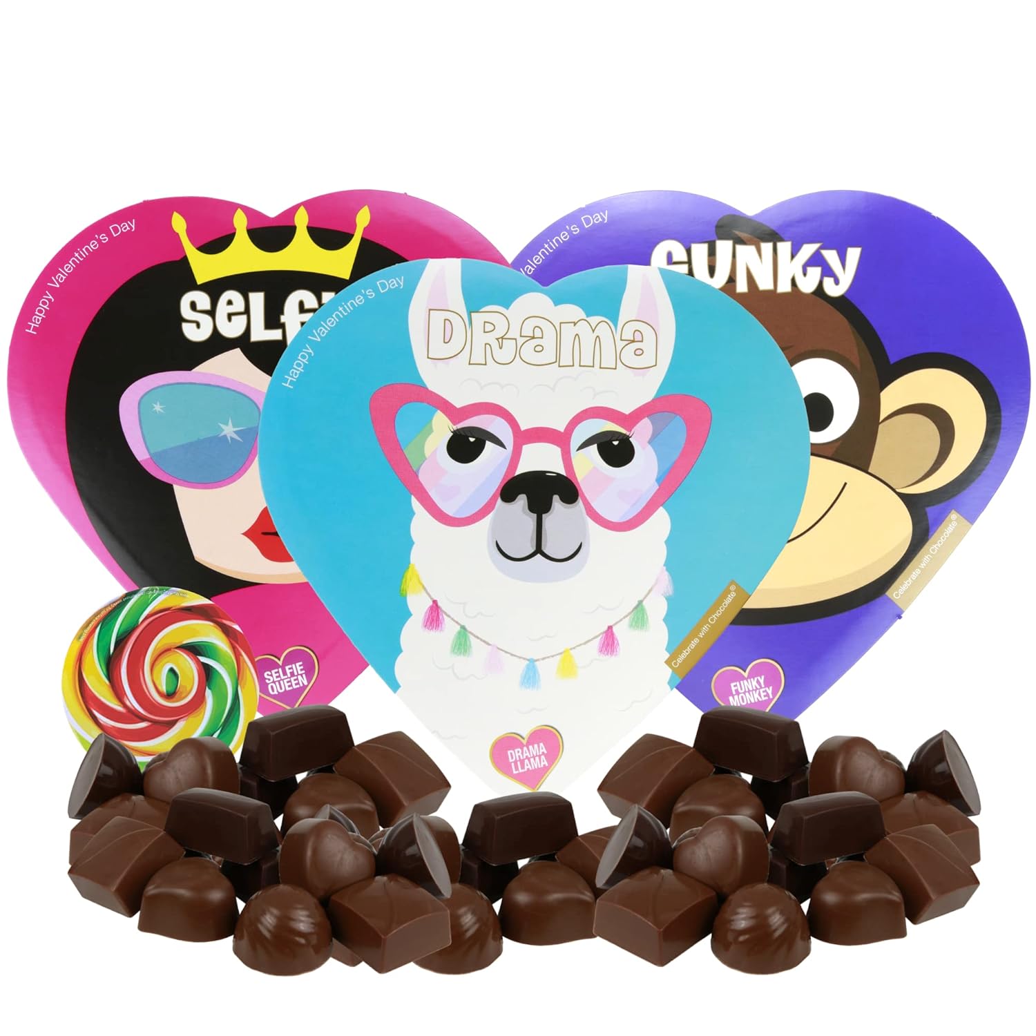 Amazon.com : Valentine’s Day Candy Word Play Themed Heart Shaped Box ...