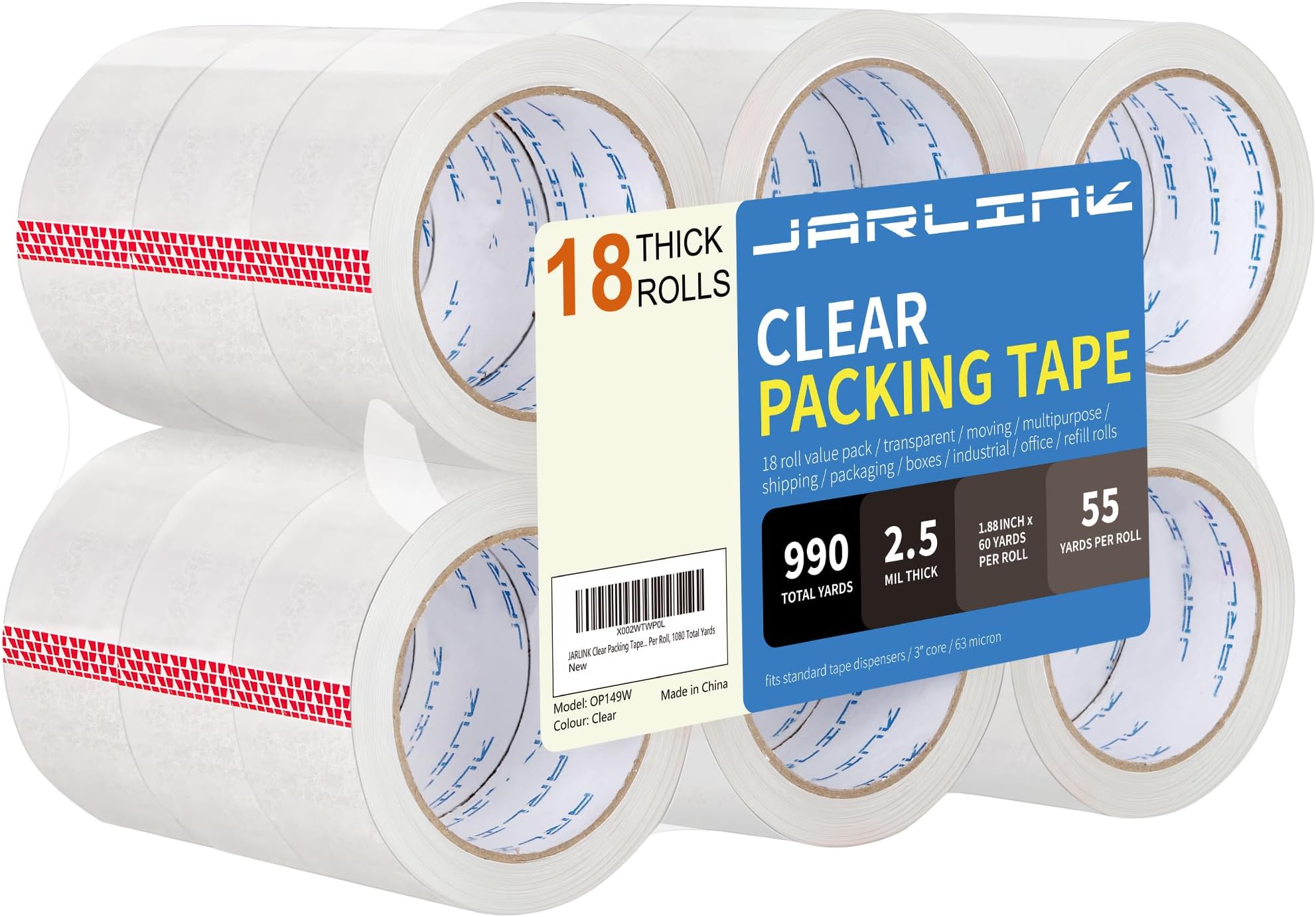 Amazon.com: Brawn Cinta de embalaje transparente de alta resistencia de ...