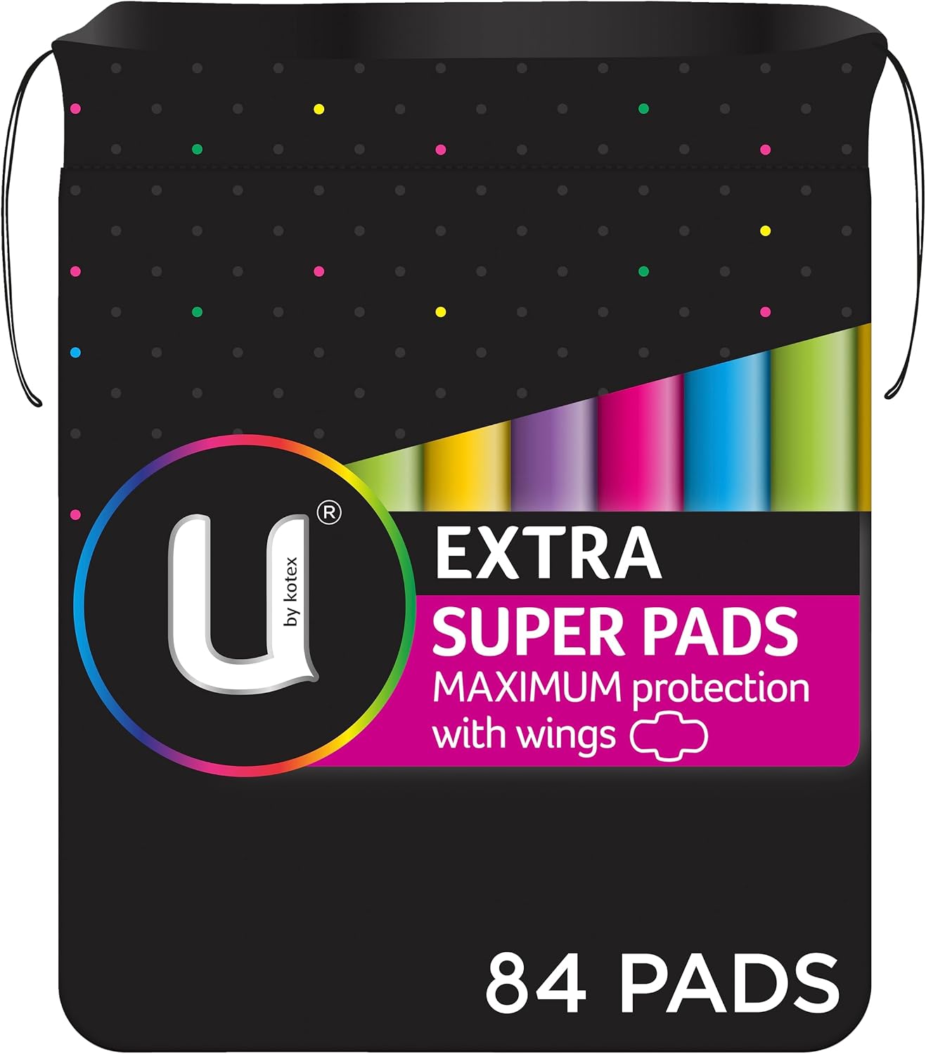 U by Kotex Extra Pads Super with Wings 84 Count (6 x 14 Pack ...