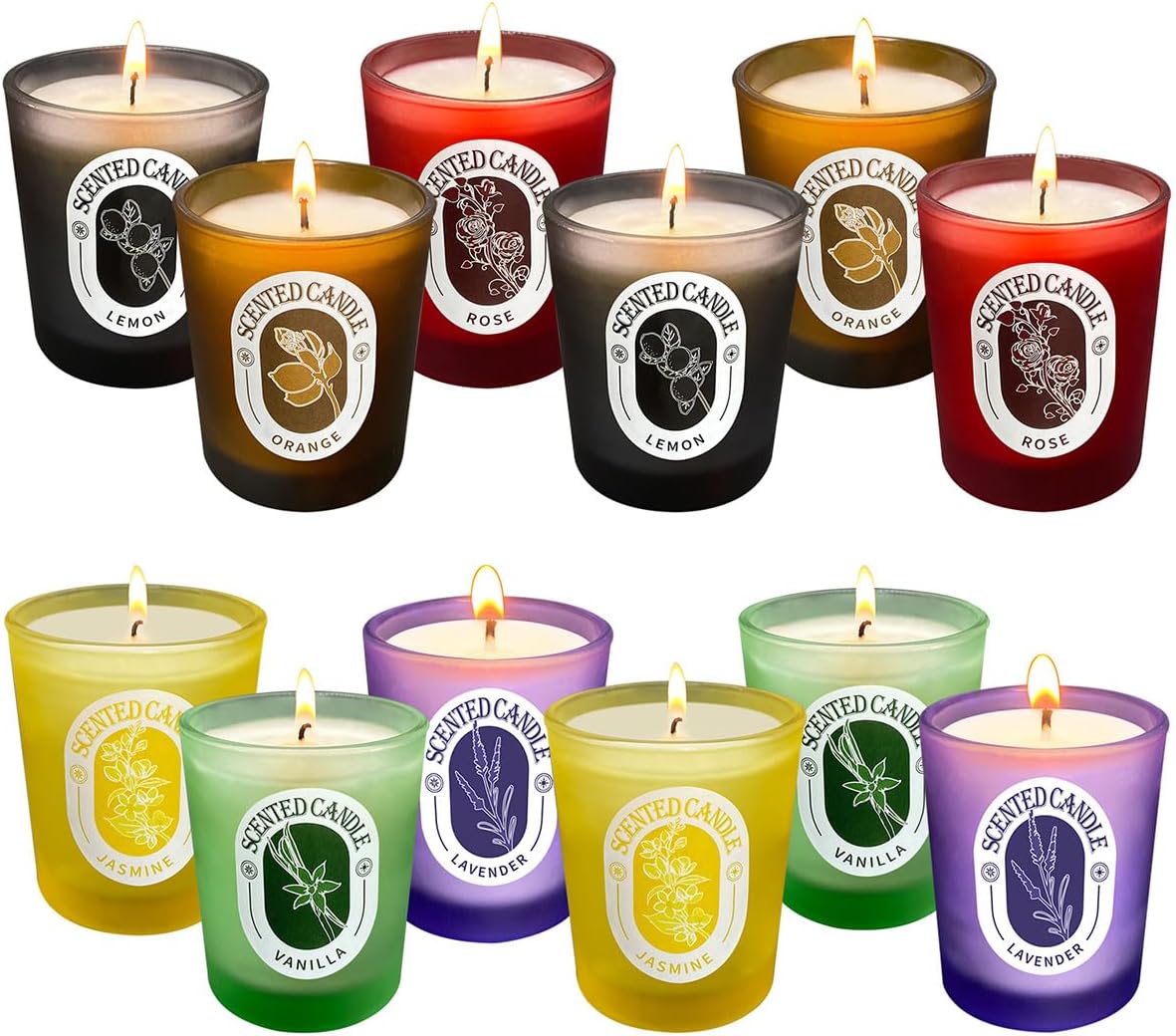 Amazon.com: 20 Pack Strong Scented Candles Gift Set with 10 Fragrances ...