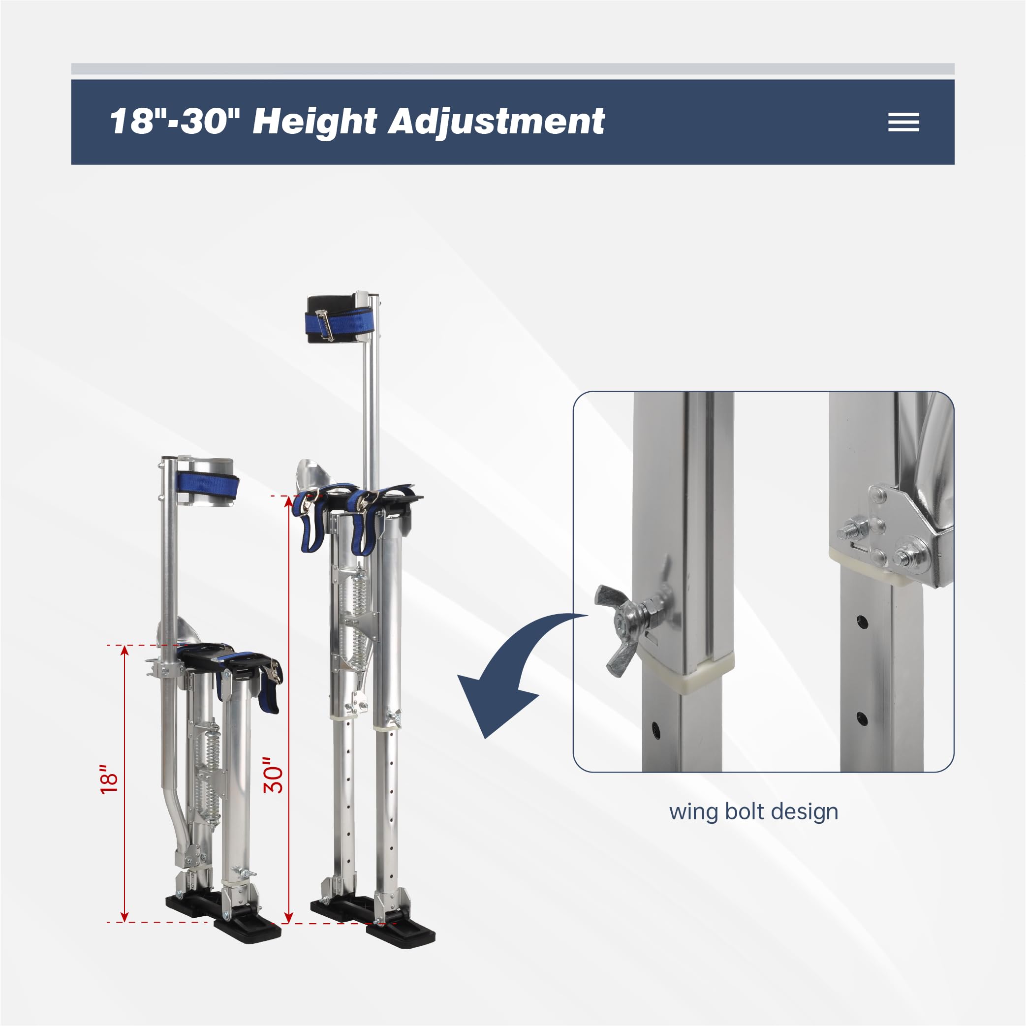 Snapklik.com : Drywall Stilts For Adults, 18"-30" Adjustable Heights ...