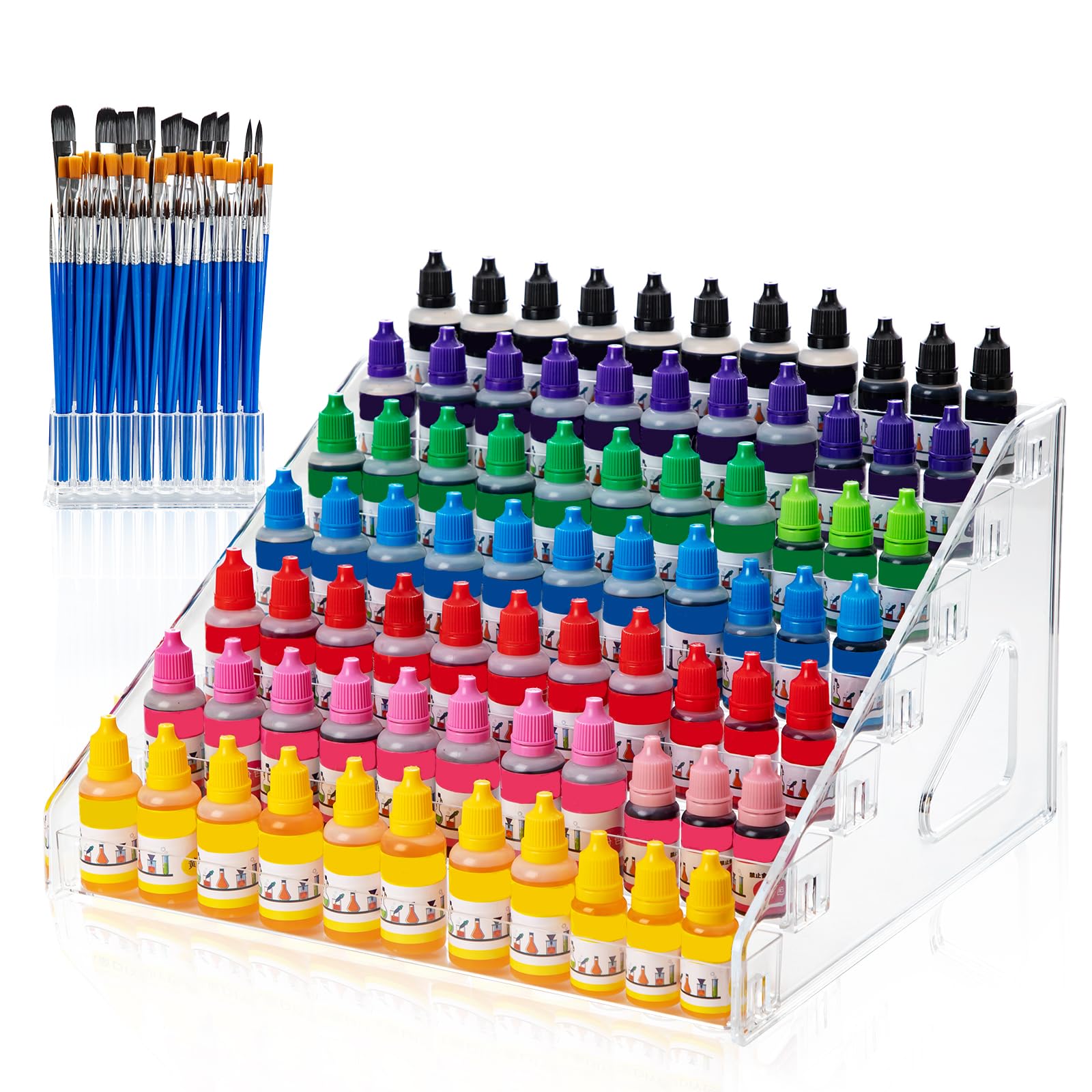 Amazon.com: ENVIABELL Acrylic Paint Organizer (7Layer) & Paint Brush ...
