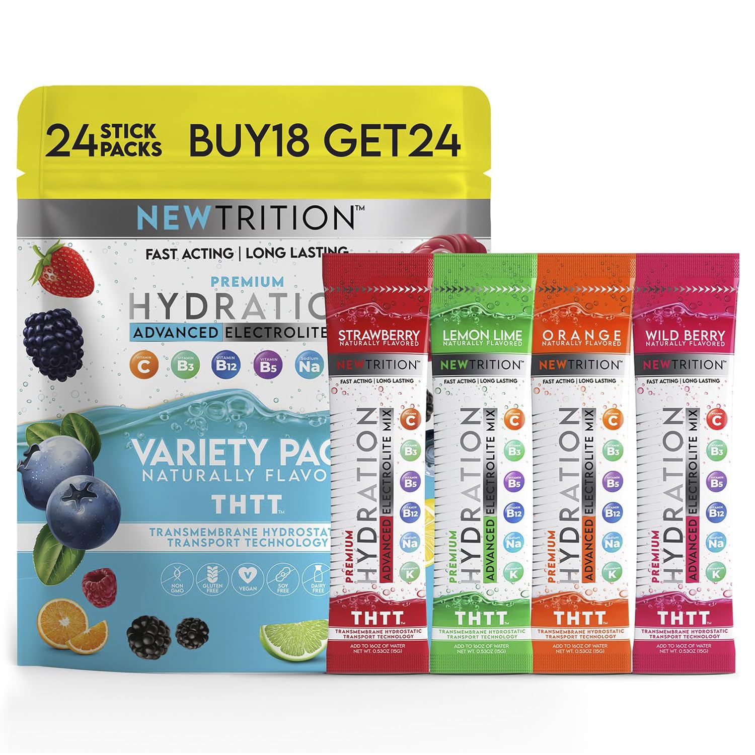 Amazon.com: NewTrition Hydration Powder, Electrolyte Powder Packets ...