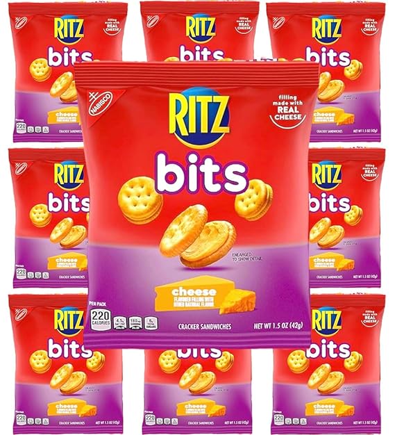 Amazon.com: RITZ Bits Cheese Sandwich Crackers, 1.5 oz Bags, 10 Count
