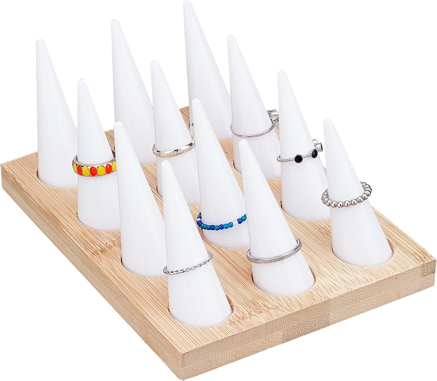 Amazon.com: FINGERINSPIRE 12 Pcs Acrylic Ring Cone Acrylic Finger Ring ...