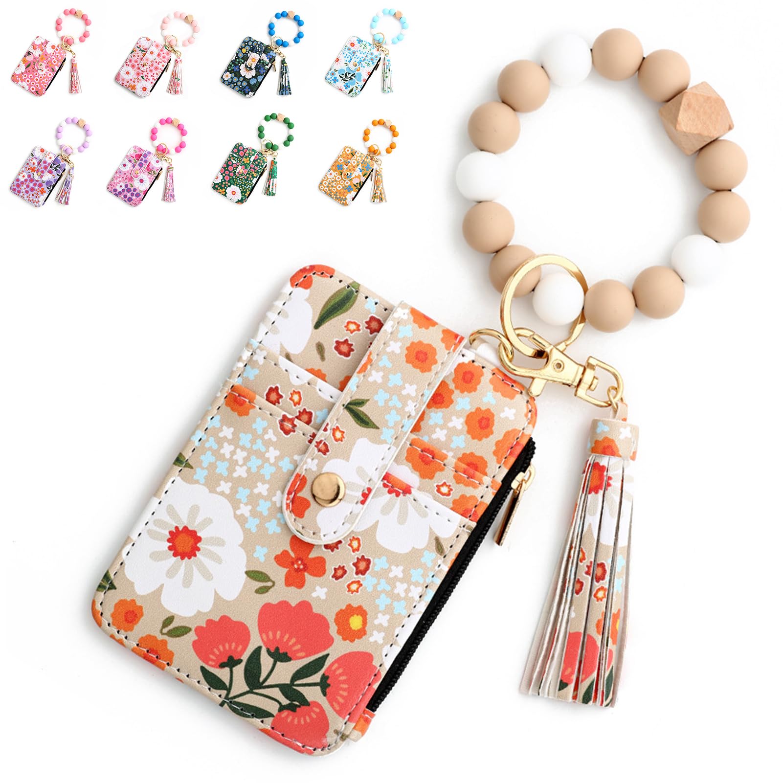 Amazon.com: Wristlet Bracelet Keychain Credit Card Holder Purse, Zip ...