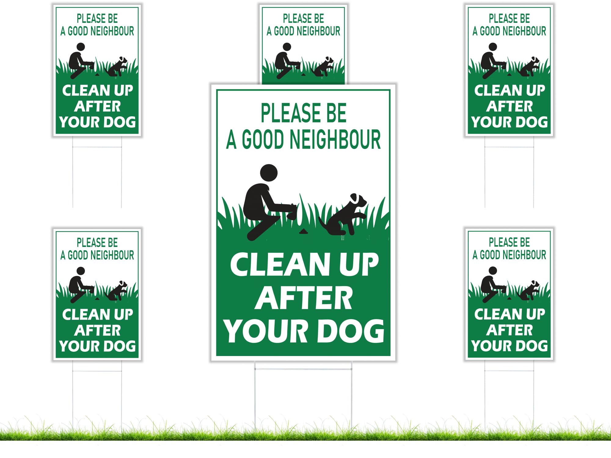 Amazon.com : 6 Pack 12х8 inch Sign Clean Up After Your Dog with Metal H ...