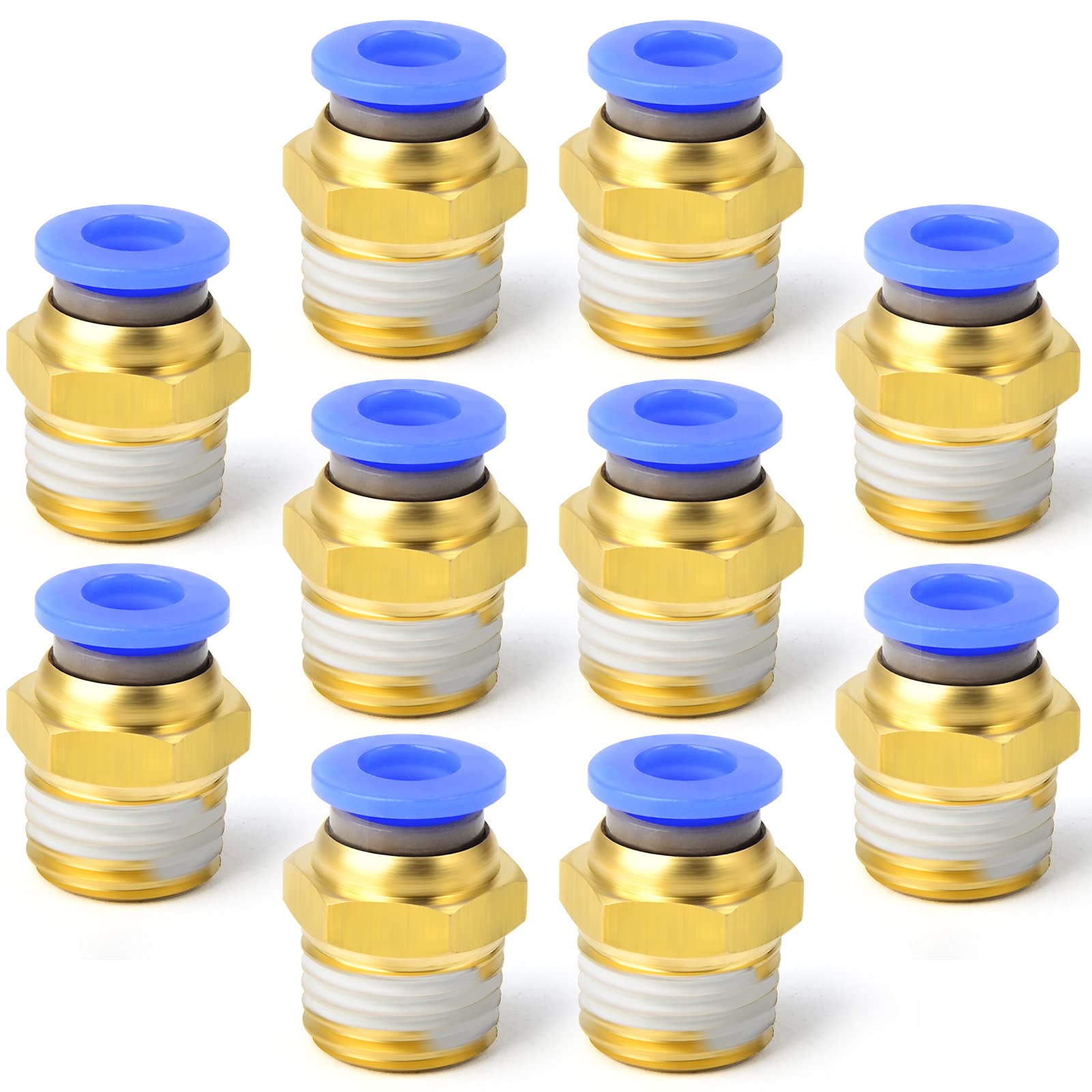ERGAOBOY 10 Pcs 6mm Tube OD x 1/4 BSP Male Straight Push to Connect ...