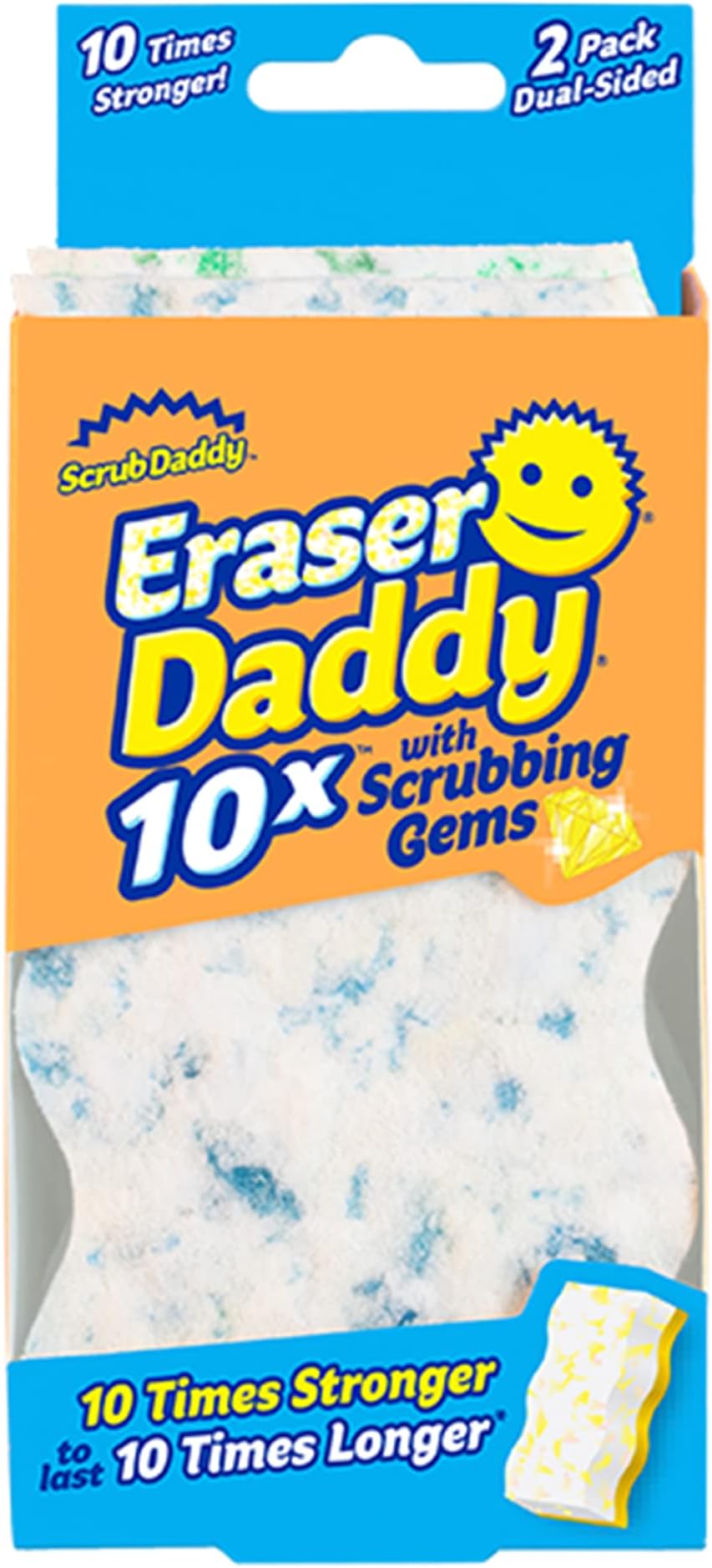 Scrub Daddy Eraser Daddy 10x, Magic Eraser Sponge for Painted Walls, Skirting Board Cleaner ...