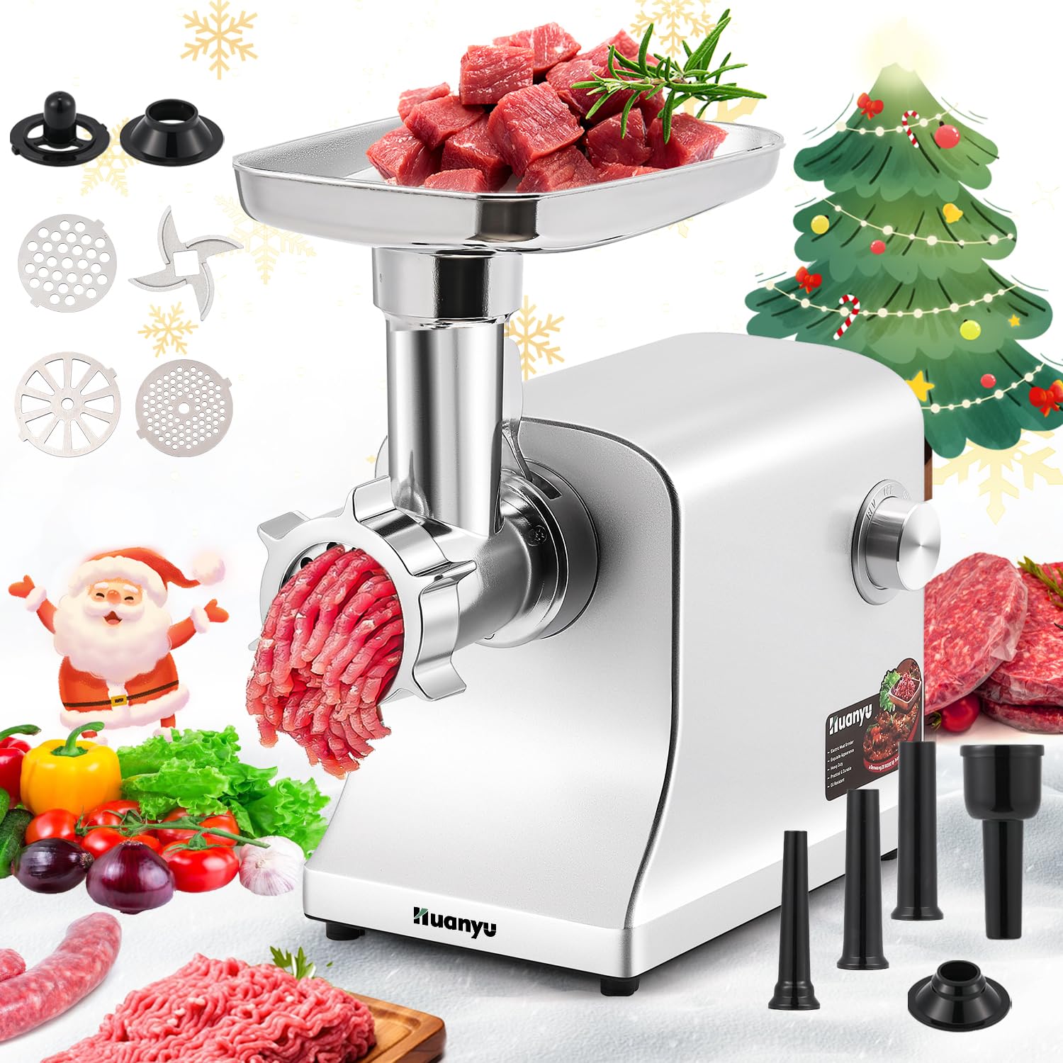 Amazon.com: Huanyu Meat Grinder Electric 2800W Max Meat Mincer with ...