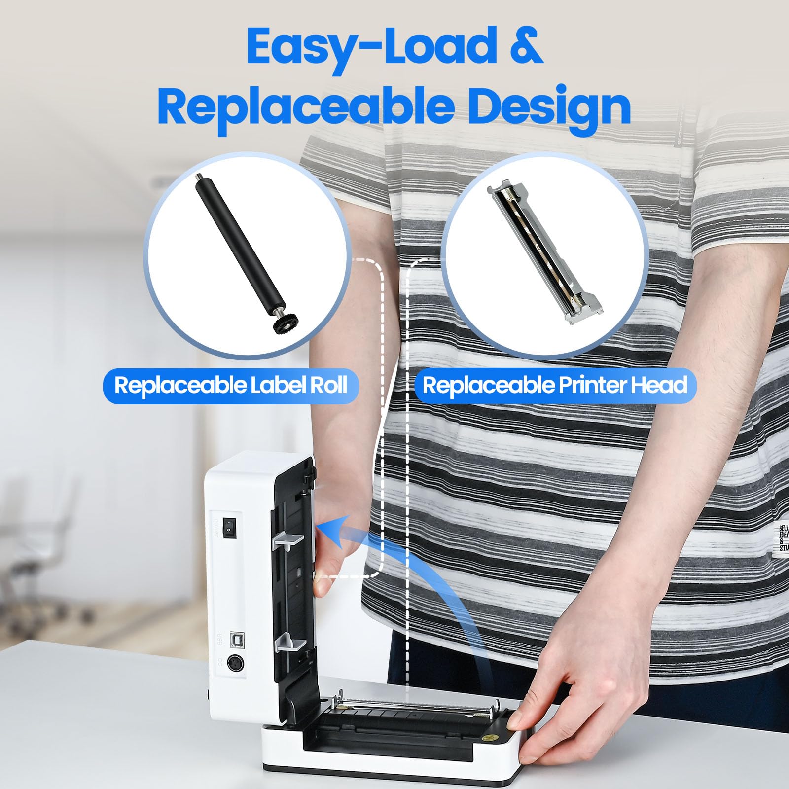 Snapklik.com : BPXX Bluetooth Thermal Label Printer 46, Shipping Label ...