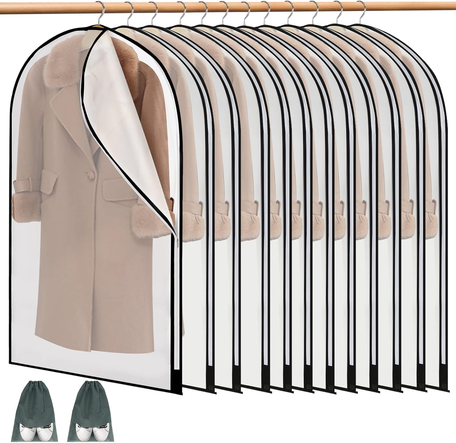 Housses de Vêtements, 12 Pcs Housse pour Costume/Penderie Protection ...