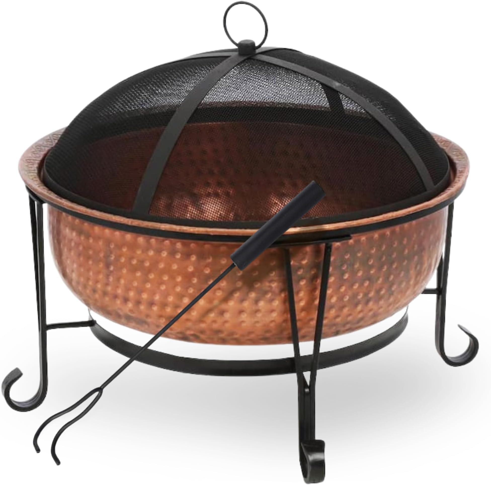 Amazon.com : Global Outdoors 26" Genuine Copper Fire Pit with Screen ...