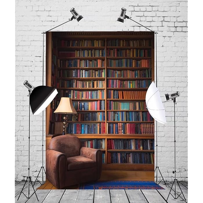 Buy BELECO 6x9ft Soft Fabric Bookshelf Backdrop Room Interior Single ...