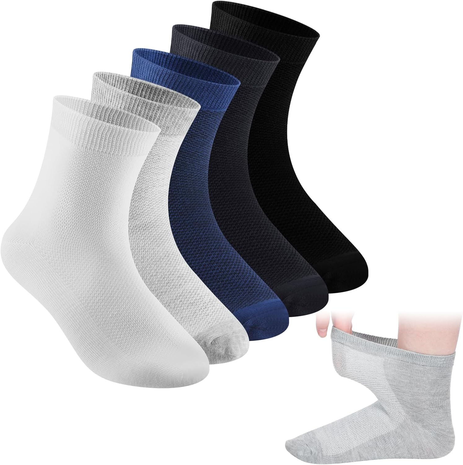 Amazon.com: Twistover 5 Pairs Men's Extra Wide Thin Diabetic Ankle ...