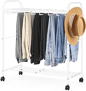 Amazon.com: Pants Hangers Rolling Trouser Trolley with 20 Storage ...