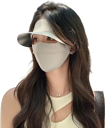 Amazon.com: GYCHTY UV Face Cover UPF 50+ Women's Ice Silk Summer ...