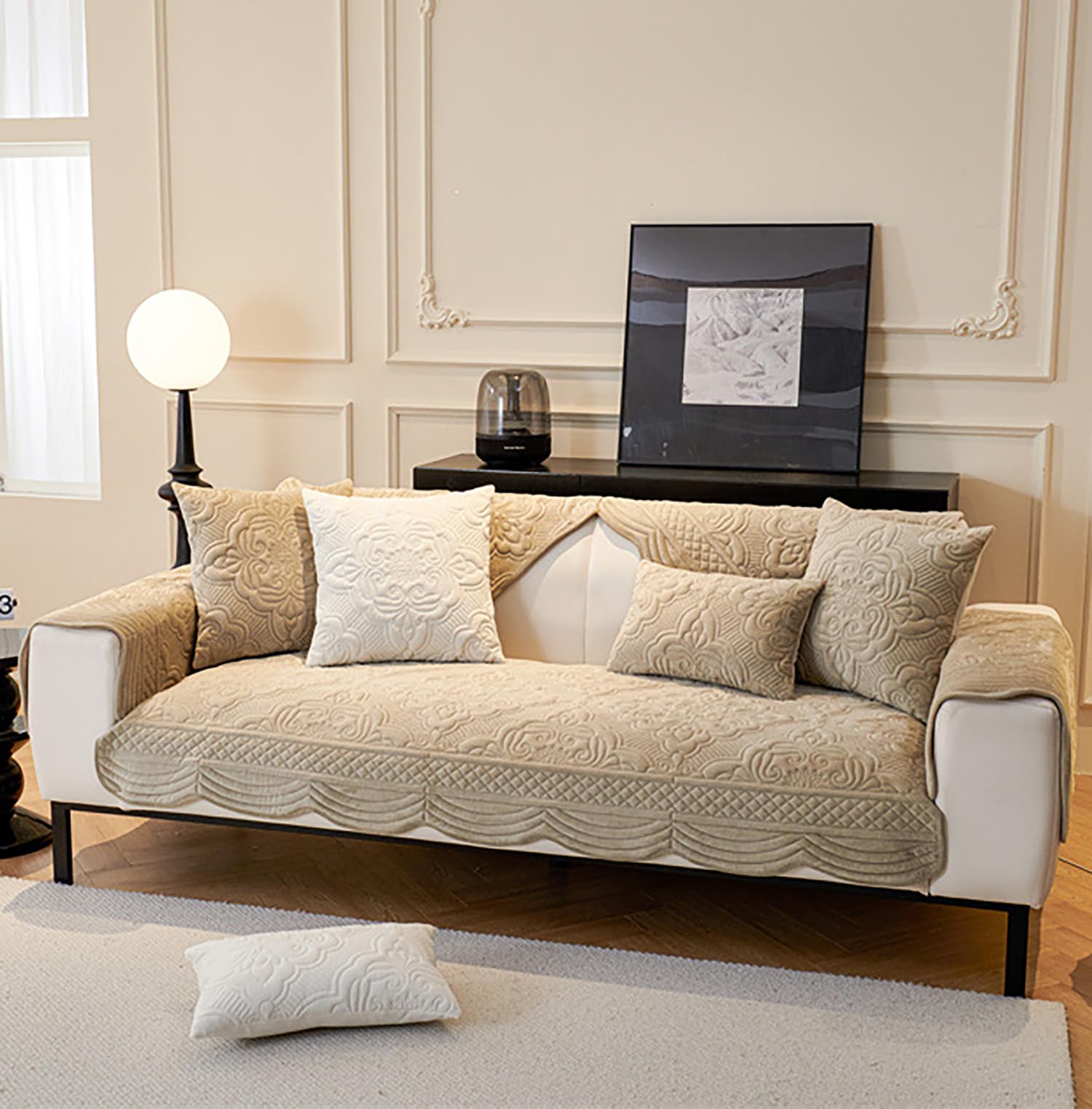 House of Quirk Sofa Covers Bohemian Circle Embroidery Quilted Sofa ...