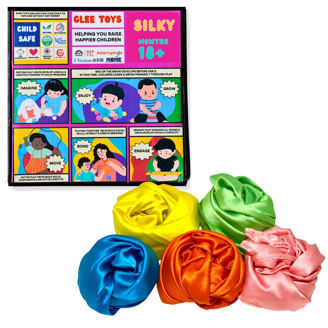 Buy Glee Natural Toys | Montessori Mini Play Silk |Set of 5 Play ...