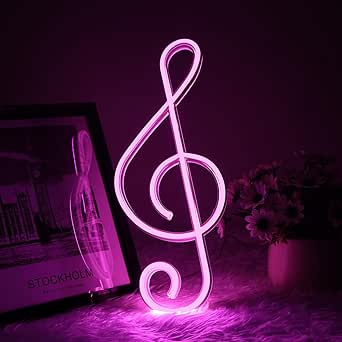 AOOTE Musical Note Neon Signs,USB or Battery Powered LED Musical Note ...