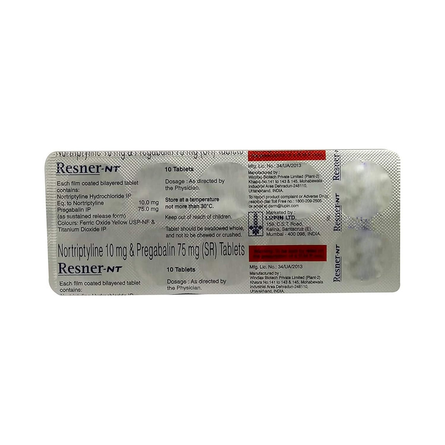 Resner-NT -Strip of 10 Tablets. : Amazon.in: Health & Personal Care