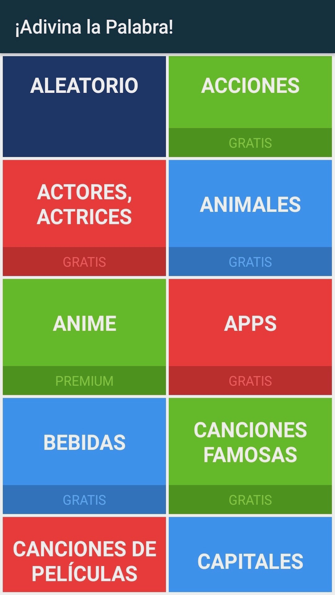 Aplicación ¡Adivina la palabra! en Amazon Appstore
