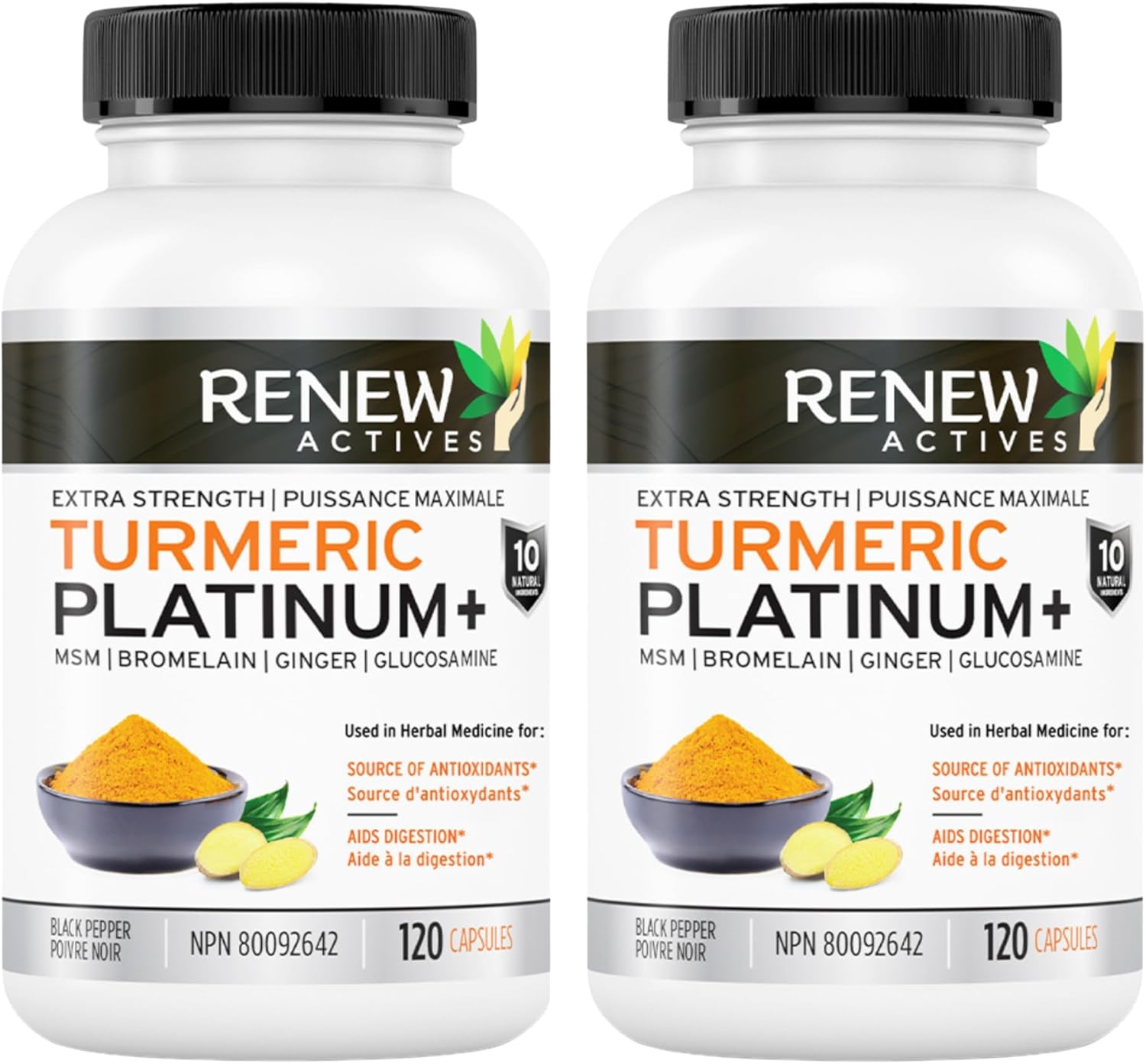 RENEW ACTIVES Turmeric Platinum 1350MG per 3 Capsules with Black Pepper ...