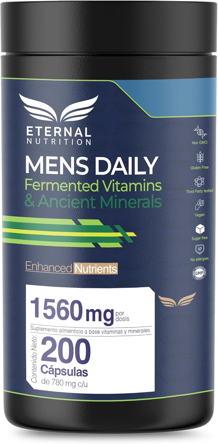 MENS DAILY MULTIVITAMIN AND ANCIENT MINERALS 4 en 1, 200 capsulas ...