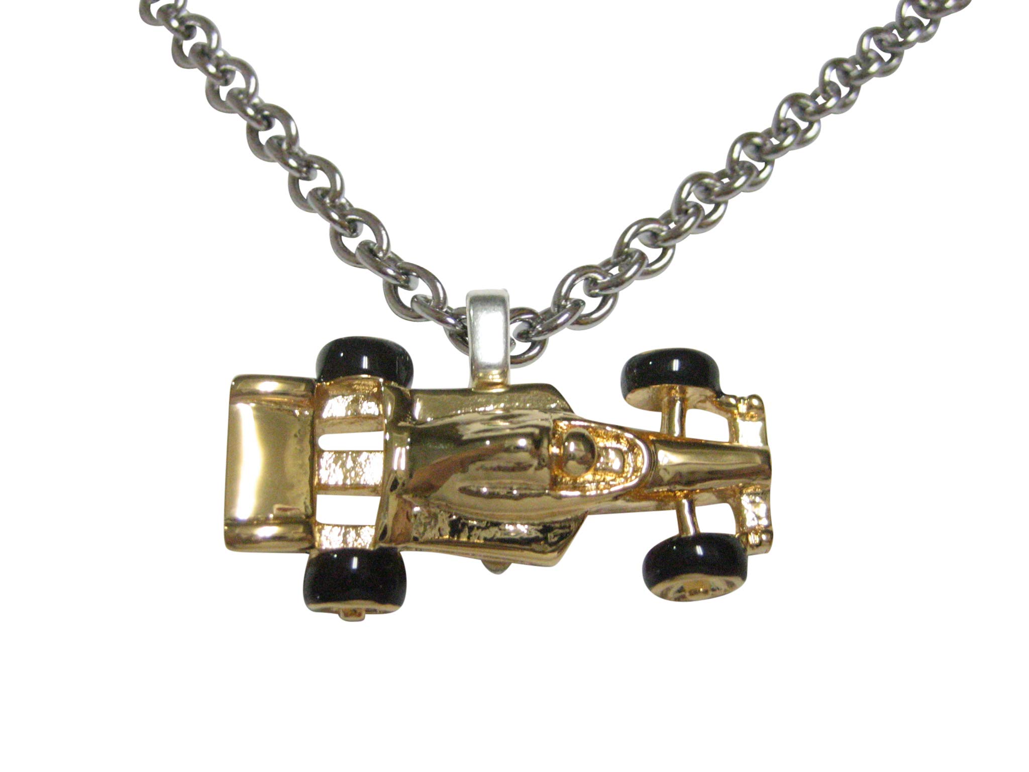 Kiola Designs Gold Toned F1 Race Car Pendant Necklace | Amazon.com