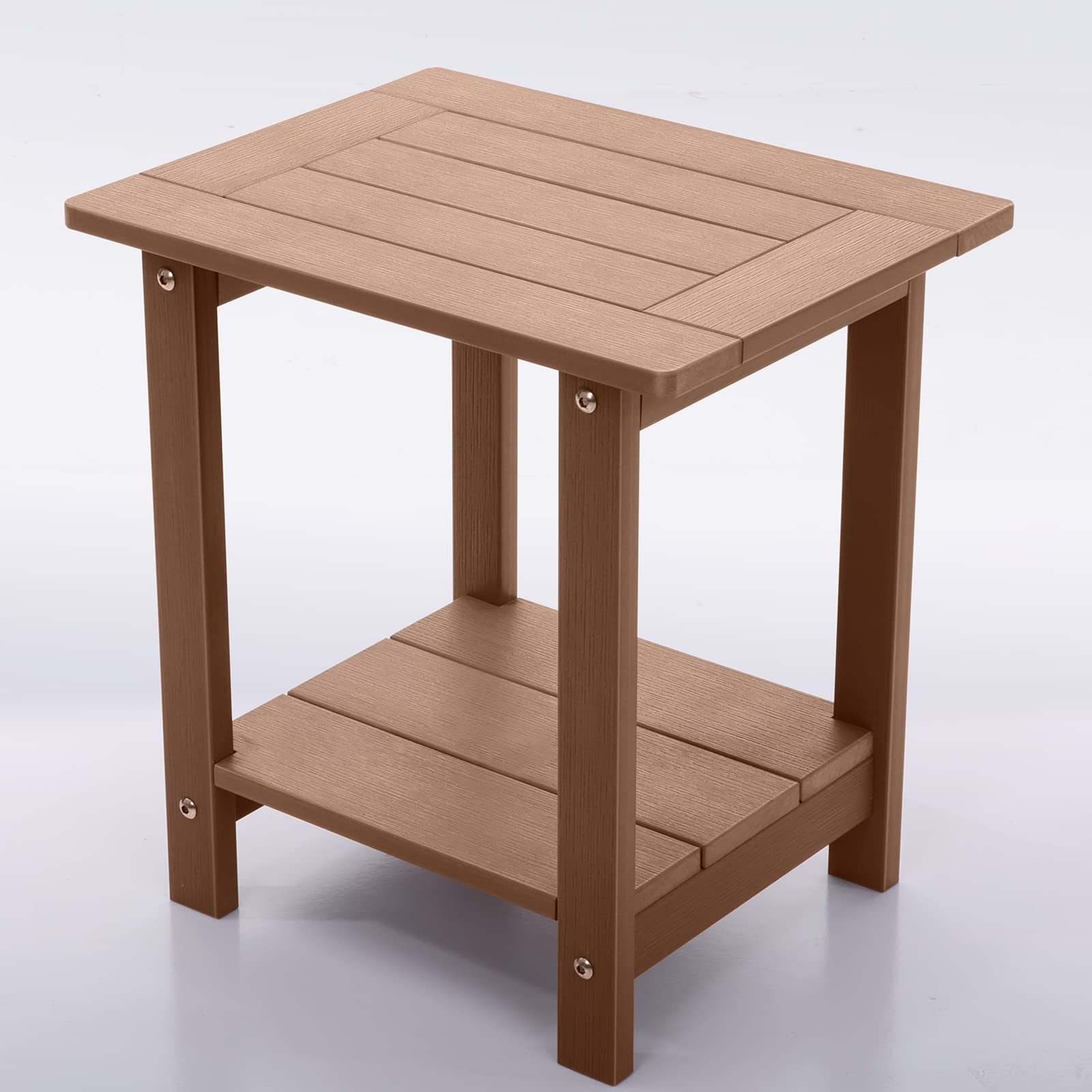 Amazon.com: juserox Outdoor Side Table, Weather Resistant Double Small ...