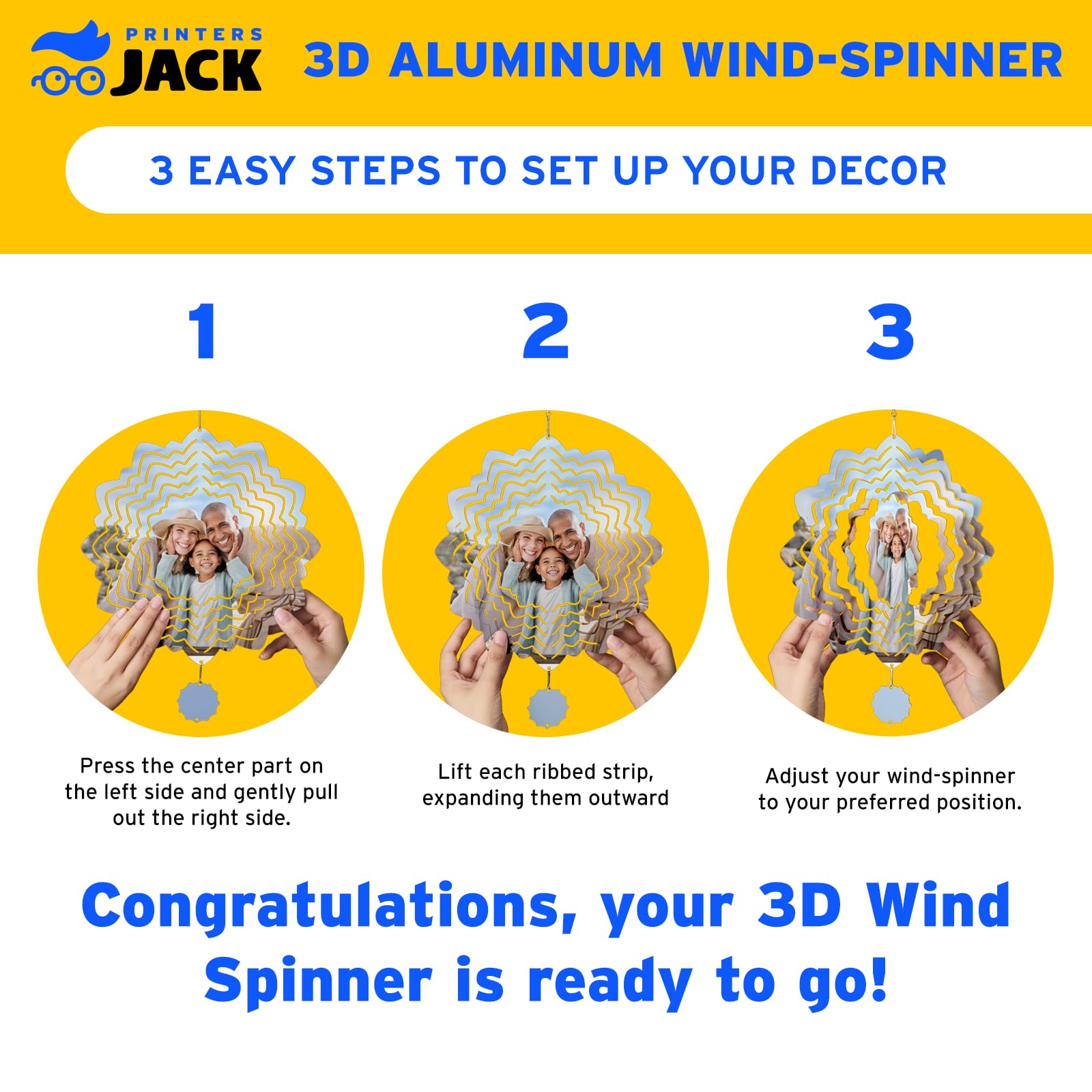 Snapklik.com : Printers Jack 2 Pack 10 Inch Sublimation Wind Spinner ...