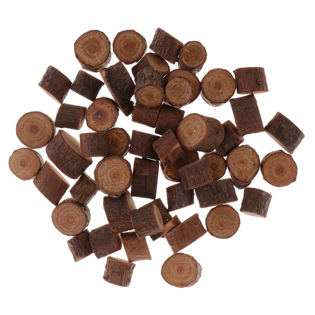 50 Pieces Natural Wood Round Log Slices Wooden Shape for Wood Crafts ...