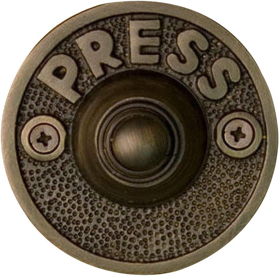 Casa Hardware Solid Brass Round Metal Doorbell with Push Button in ...