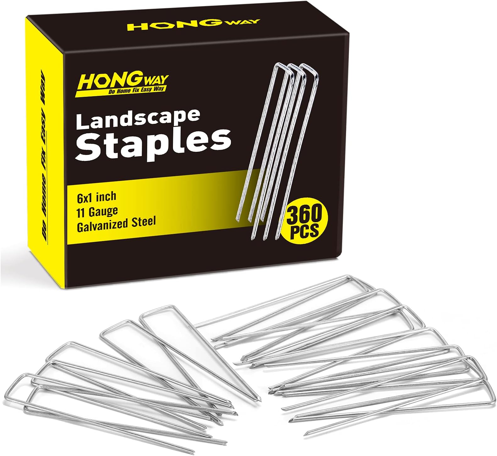 Amazon.com: CEWOR 300 Pack Landscape Staples 6 Inches, 11 Gauge ...