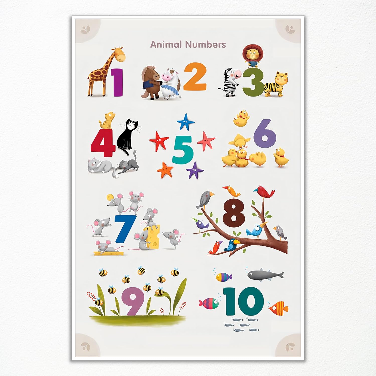 Amazon.com: xbsifyiooa Number 1-10 Poster for Toddlers, Learning ...