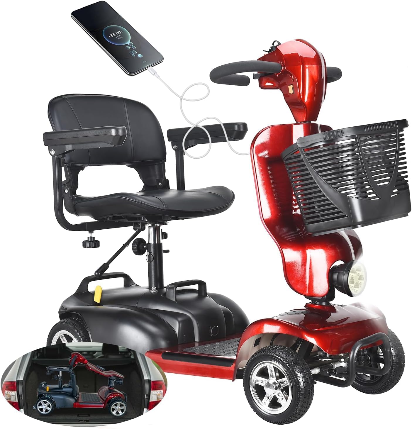 Amazon.com: Easy Portable Foldable Mobility Scooter / 20Ah Electric ...