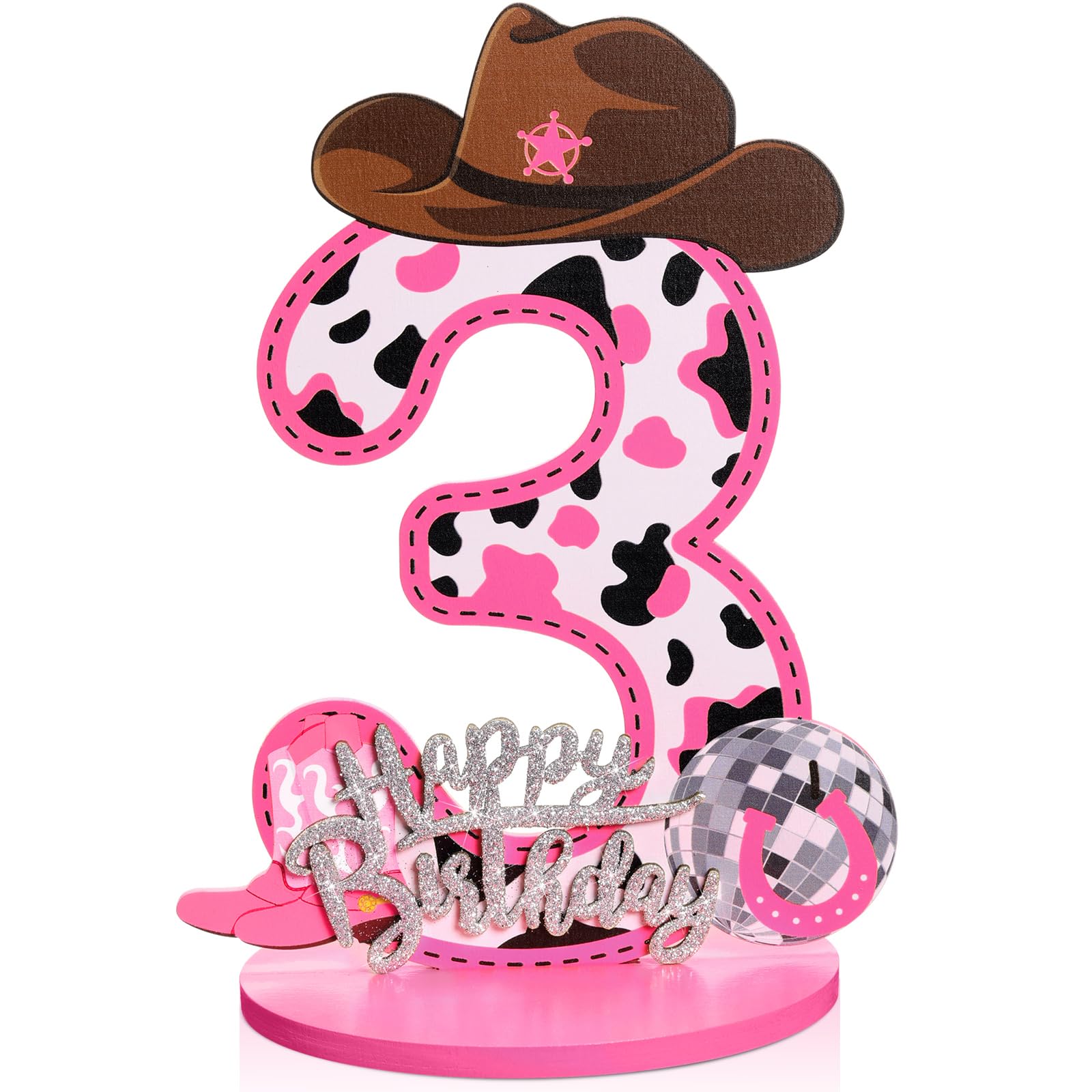 Amazon.com: MiniInflat Western Cowgirl 3rd Birthday Number Sign ...