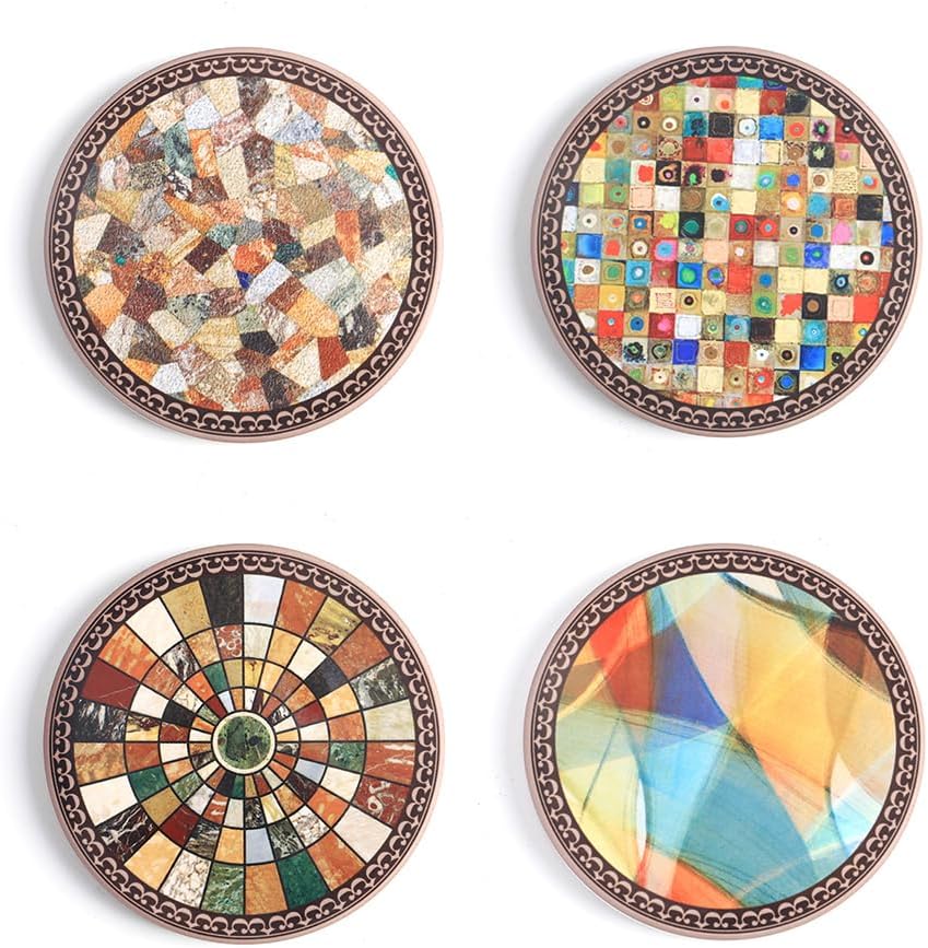 Amazon.com: Drink Coasters with Holder, Absorbent Coaster Sets of 4 ...