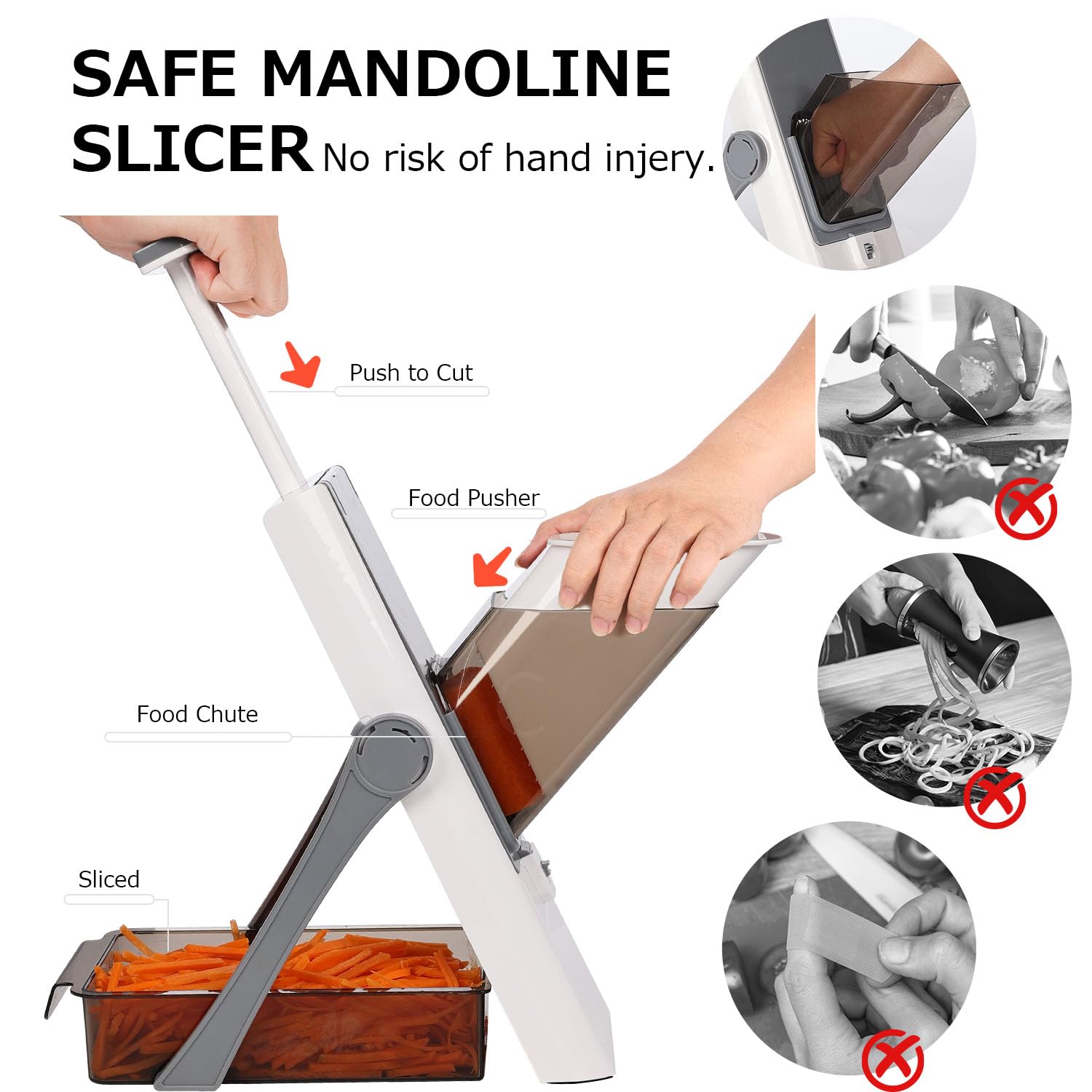 Snapklik.com : Safe Mandoline Slicer For Kitchen 5 In 1 Mandoline Food ...