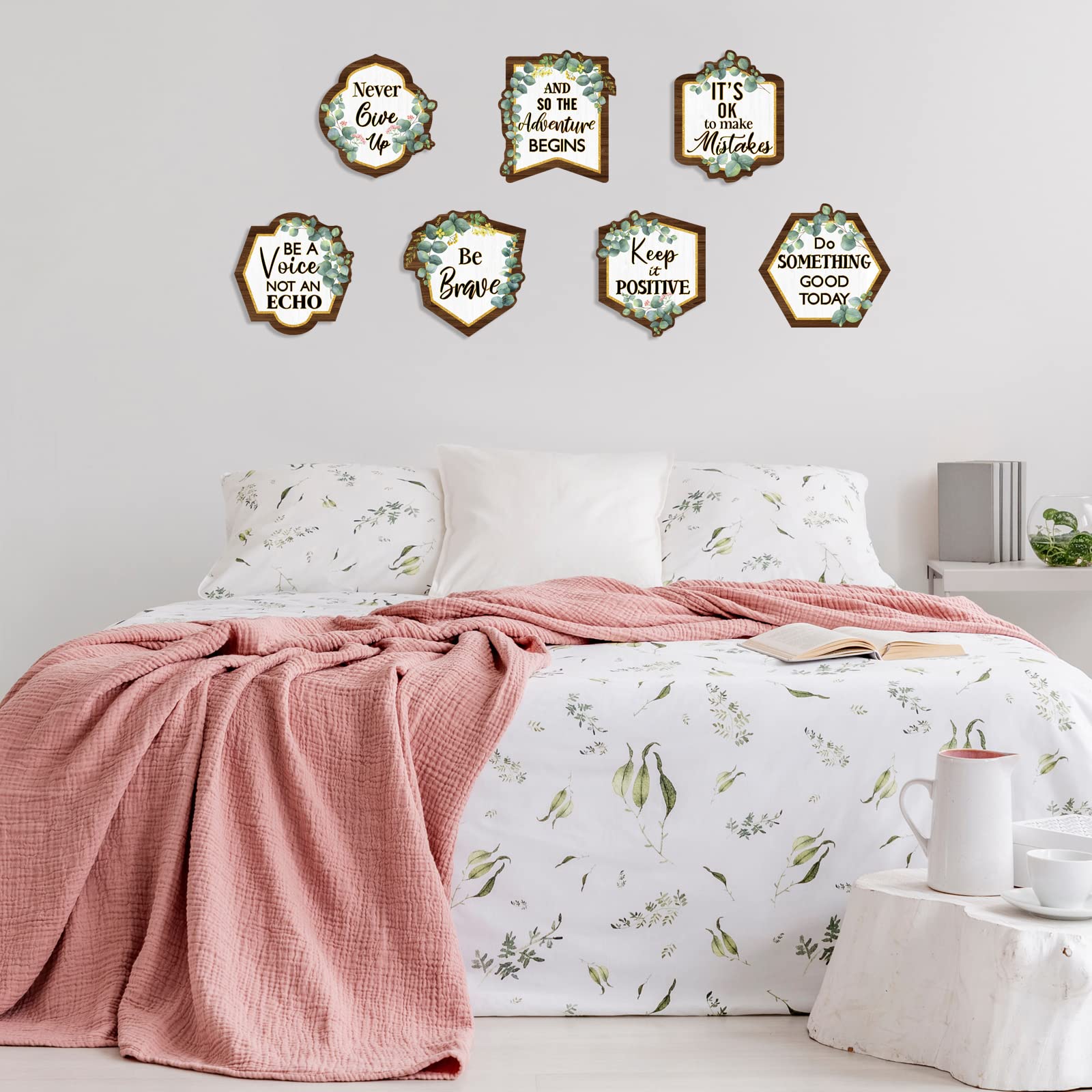 Buy 50pcs Positive Sayings Accents Simple Greenery Motivational ...