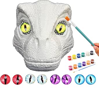 Amazon.com: Moving Jaw Dinosaur Mask with Sounds,White Dino Masks with ...